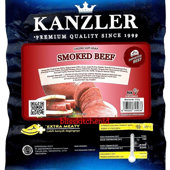 Jual Kanzler Smoked Beef / Daging Sapi Asap Kanzler 250gr - Kota Bekasi ...