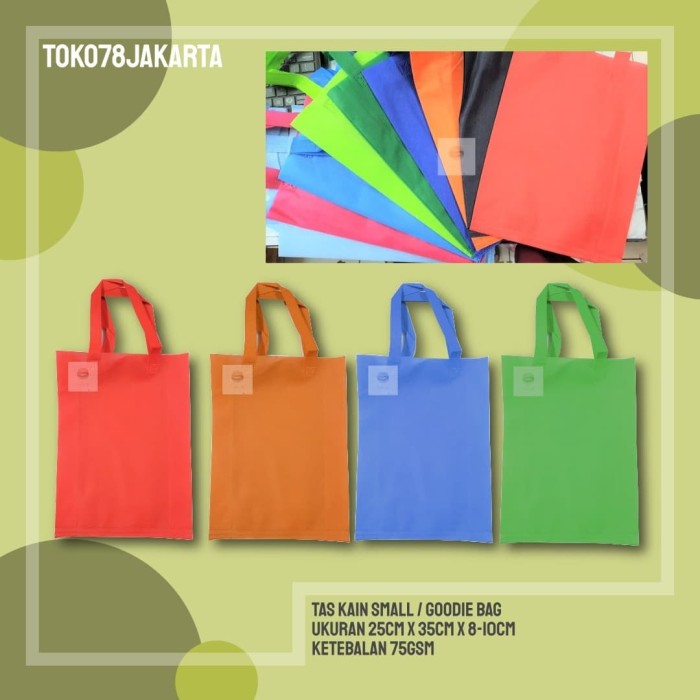 Jual (25x35x8 cm) Tas Kain SMALL / Goodie Bag / Spunbond / Goody Polos ...