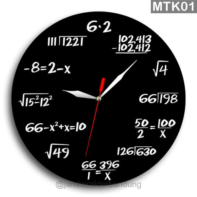 Jual JAM DINDING KAYU RUMUS MATEMATIKA UNIK MTK01 - Kab. Bandung Barat ...