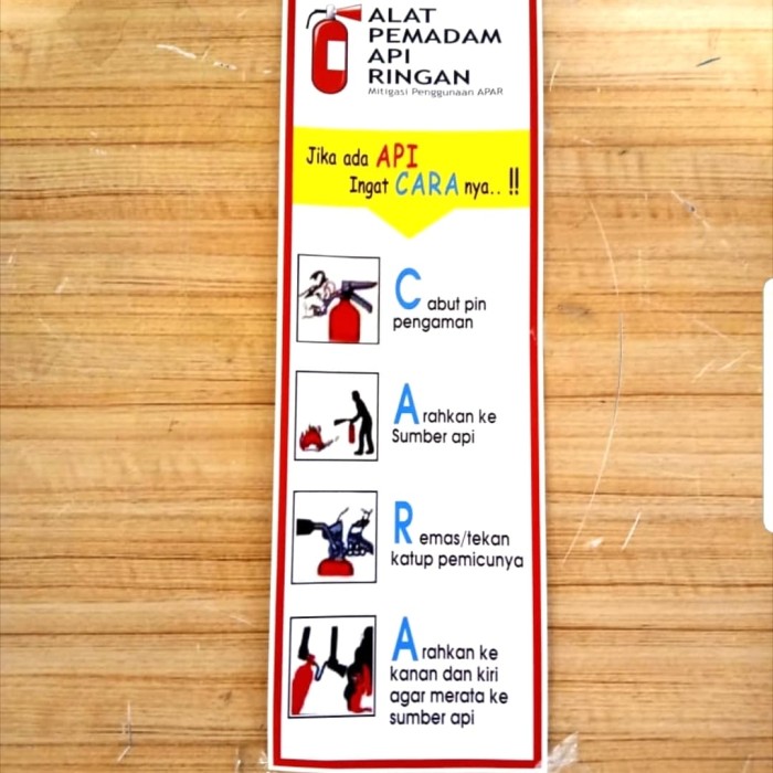 Jual SIGN STICKER K3 RAMBU SAFETY CARA PENGGUNAAN APAR UKURAN 10X30CM ...