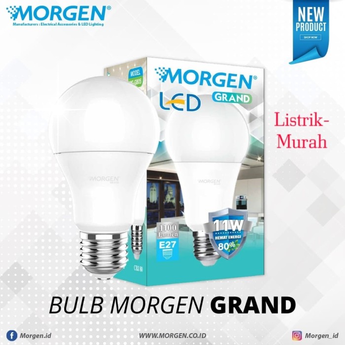 Jual Morgen Lampu LED Bulb 11w 11 Watt Grand Tersedia Putih & Kuning ...