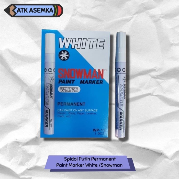 Jual Spidol Putih Permanent / Paint Marker White /Snowman - Jakarta ...