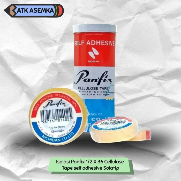 Jual Isolasi Panfix 1/2 X 36 Cellulose Tape self adhesive Solatip ...