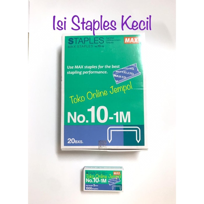 Jual REFILL staples KECIL MAX no.10-1M no 10 isi ulang stapler ...