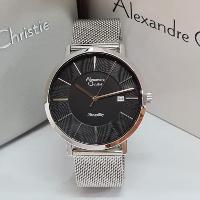 Jual JAM TANGAN PRIA ALEXANDRE CHRISTIE AC 8628 SILVER BLACK ORIGINAL ...