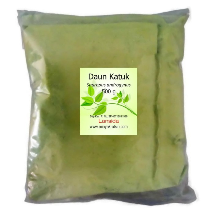 Jual Bubuk Daun Katuk 500g Serbuk Daun Katu Cekur Manis Sauropus ...