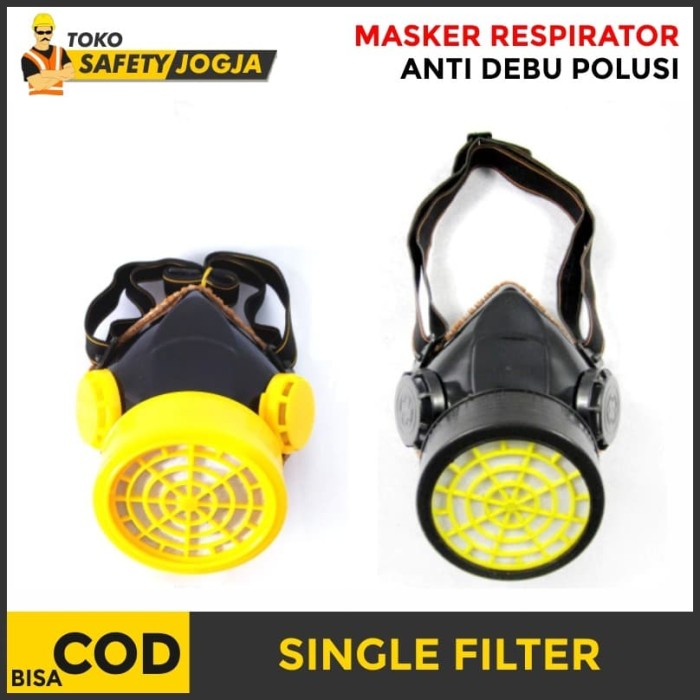 Jual Masker Respirator Anti Debu Single Filter Safety GOSAVE - Hitam ...