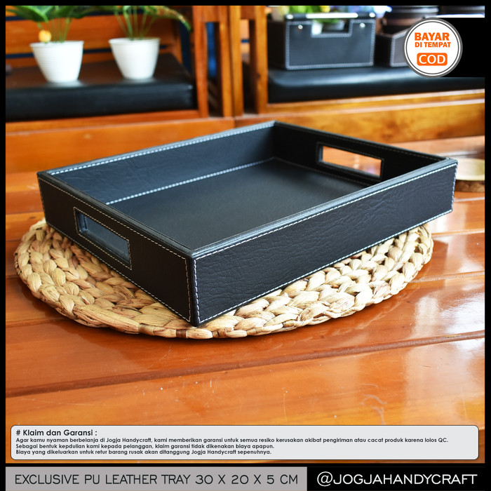 Jual 30x20x5 cm - Nampan Kulit Premium / Baki / Tray Kulit Sintetis ...