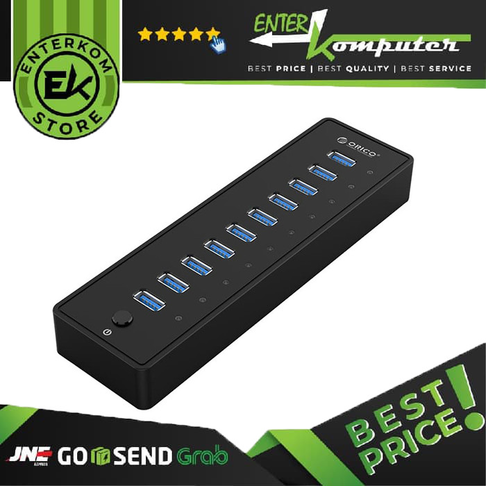 Orico USB HUB P10-U3 10 Port USB 3.0 With 12V/3A Power Adapter ...