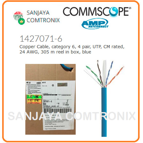 Jual COMMSCOPE Kabel UTP / Kabel LAN Cat. 6 AMP 1427071-6 Roll / Box ...