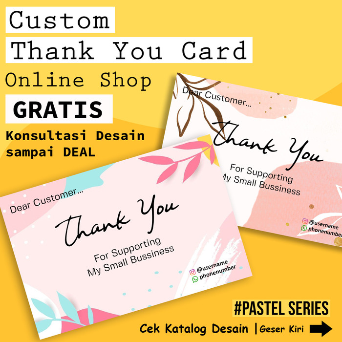 Jual [PASTEL] Thanks Card Olshop, Kartu Ucapan Terima Kasih Unik Murah ...