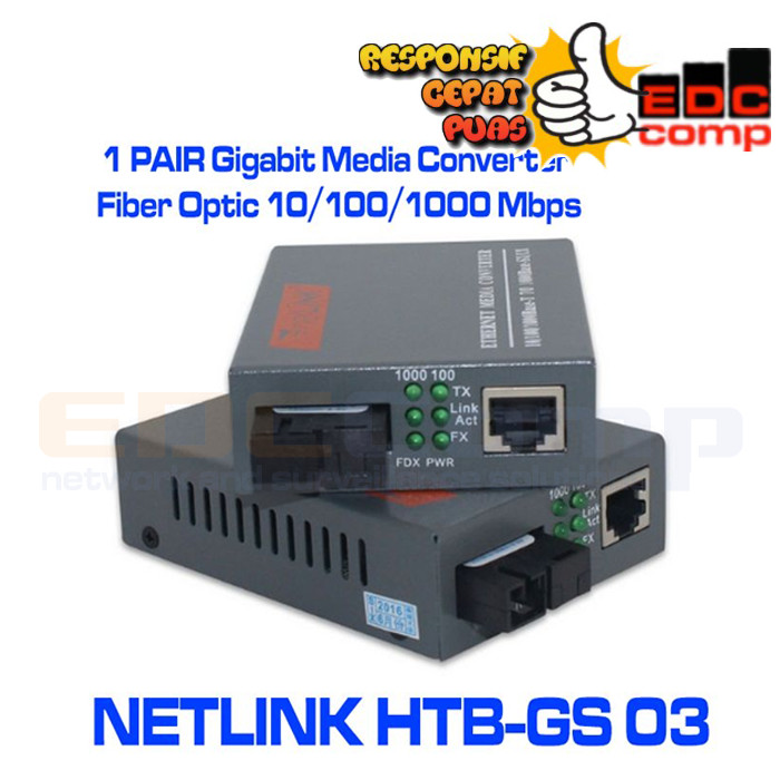 Jual Netlink HTB-GS03 Gigabit Media Converter Fiber Optic 10/100/1000 Mbps - Jakarta Pusat ...
