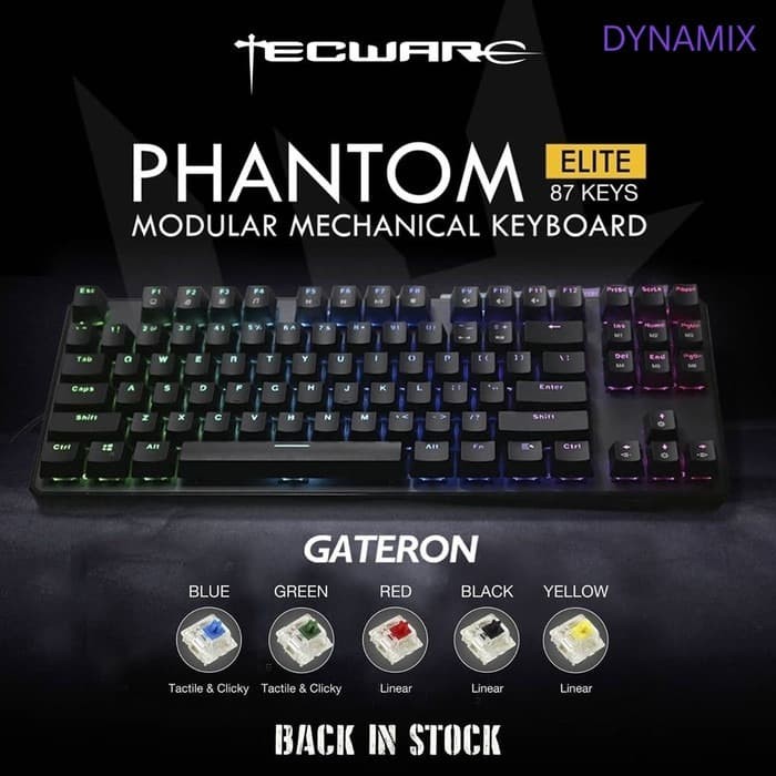 Jual Tecware Phantom Elite 87 RGB Mechanical Keyboard - Gateron Yellow ...