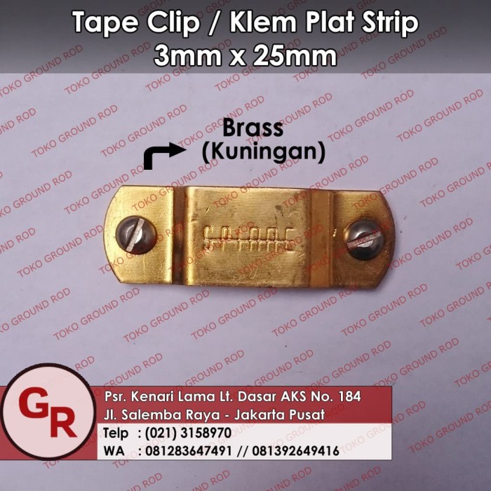 Jual 3x25 mm Copper Tape Clip / Klem Plat Strip Tembaga Grounding ...