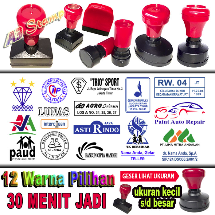 Jual Stempel Warna Flash I Otomatis Design Custom - kecil, 1 warna - Jakarta Timur - A3 Stamp ...