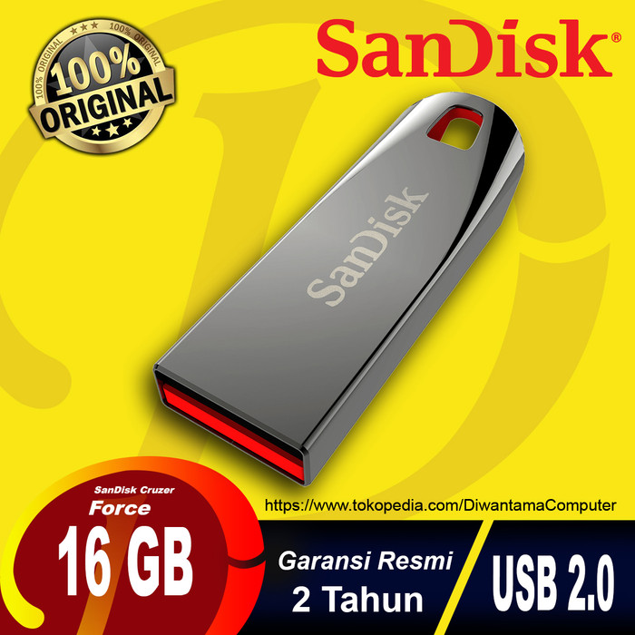 Jual FlashDisk SanDisk CRUZER FORCE 16GB 32Gb 64GB - CZ71 - 16 gb ...