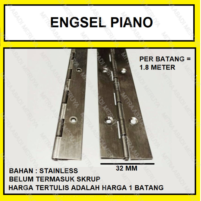 Jual Engsel Piano SS Stainles Steel 32 MM Kitchen Set Cabinet Hinges ...