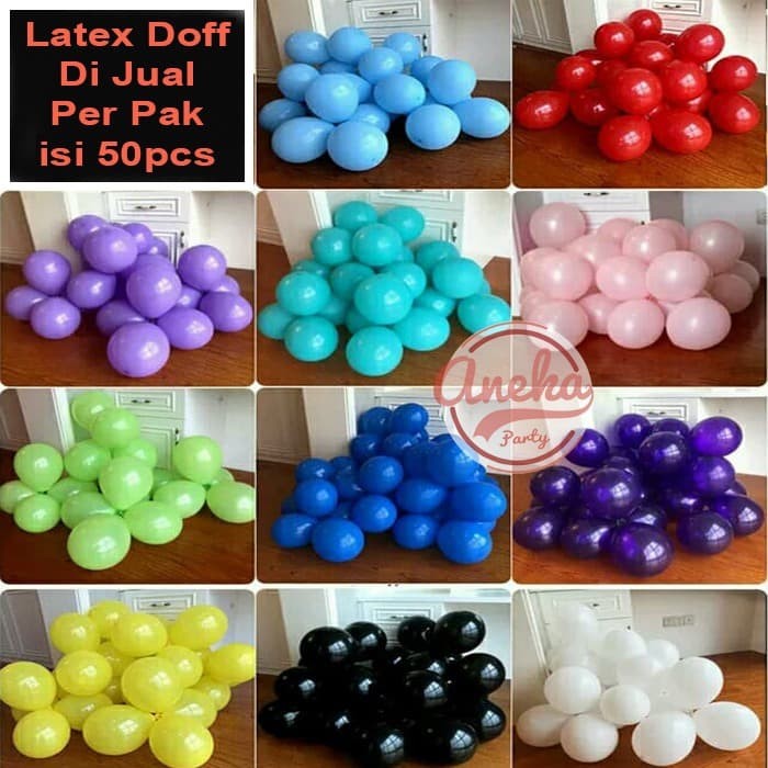 Jual balon latex doff 1 PAK ISI 50 pcs / balon Per Pack / balon karet ...