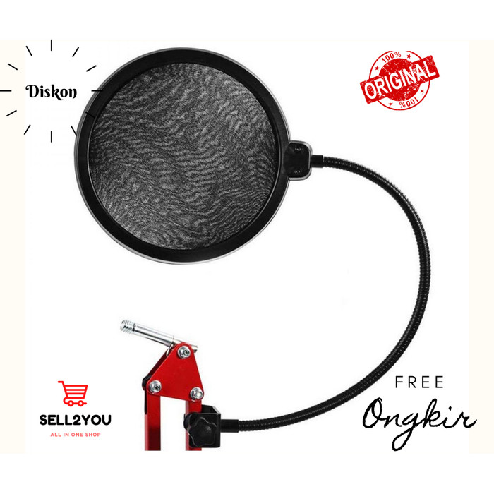 Jual Pop Shield Filter Mikrofon Dual Layer Pelindung Microphone Mic ...